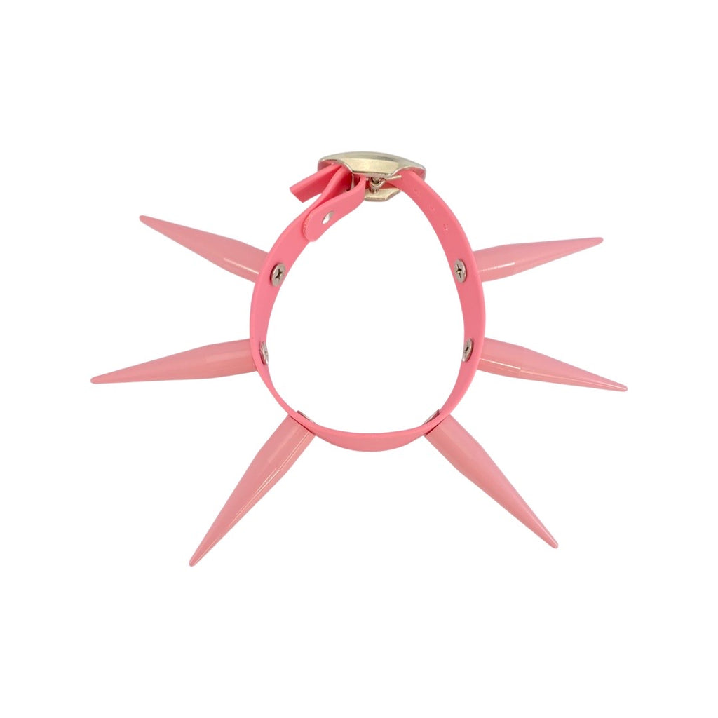 GIANT 3" SPIKE CHOKER IN PASTEL PINK – BITCHFIST
