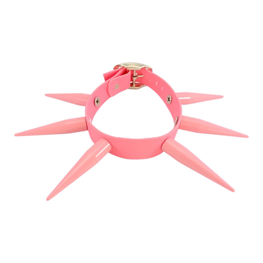 GIANT 3" SPIKE CHOKER IN PASTEL PINK – BITCHFIST
